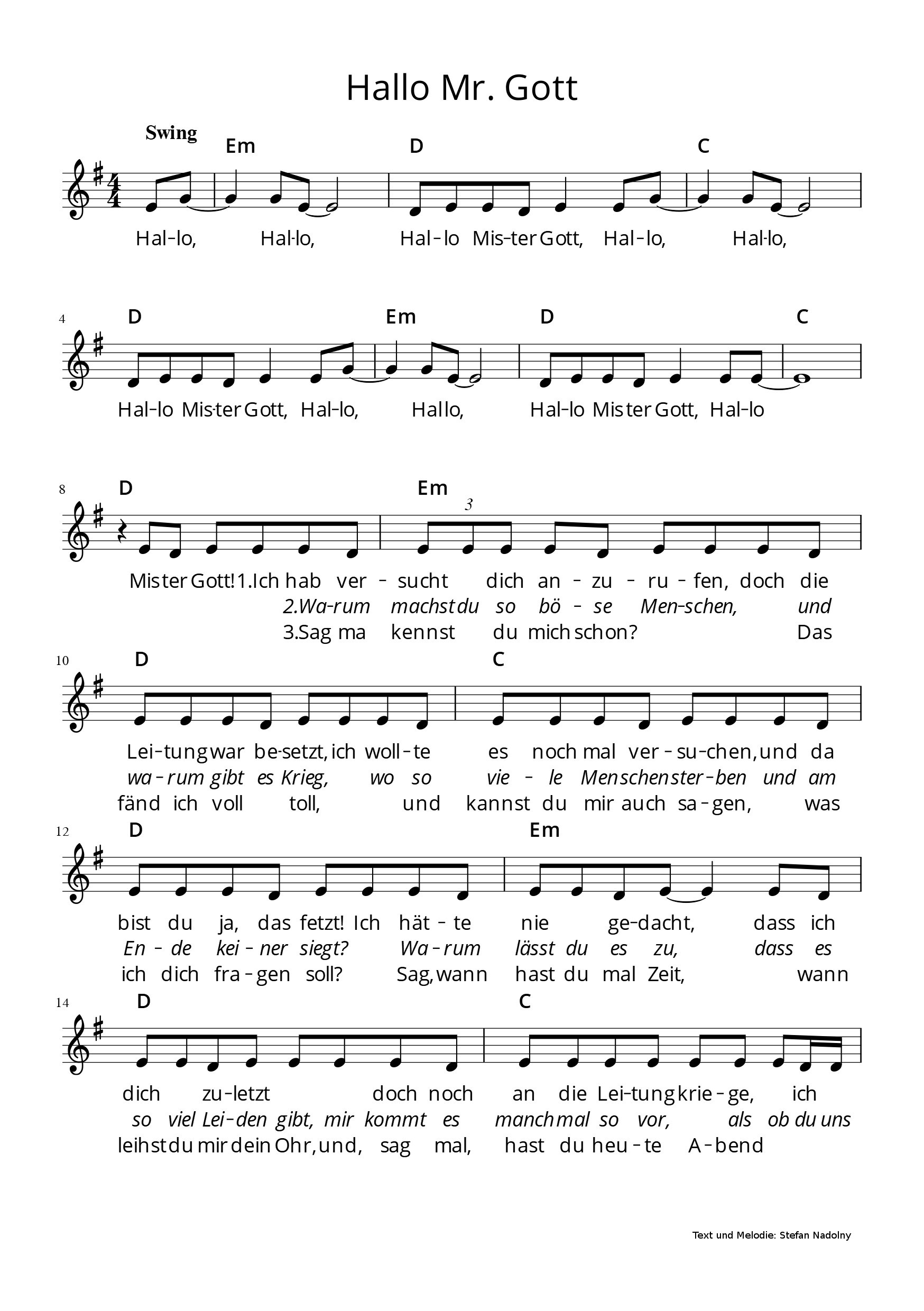 Hallo Mr. Gott - Zukunftsmusik